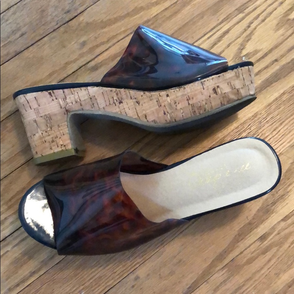 Cork Mules Platform With Tortoise Pattern - Gem